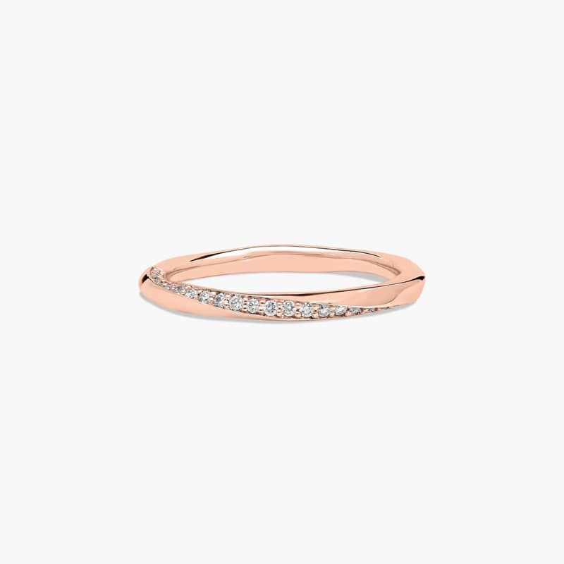 14K Rose Gold Helix Pavé Engagement Ring-17570r14