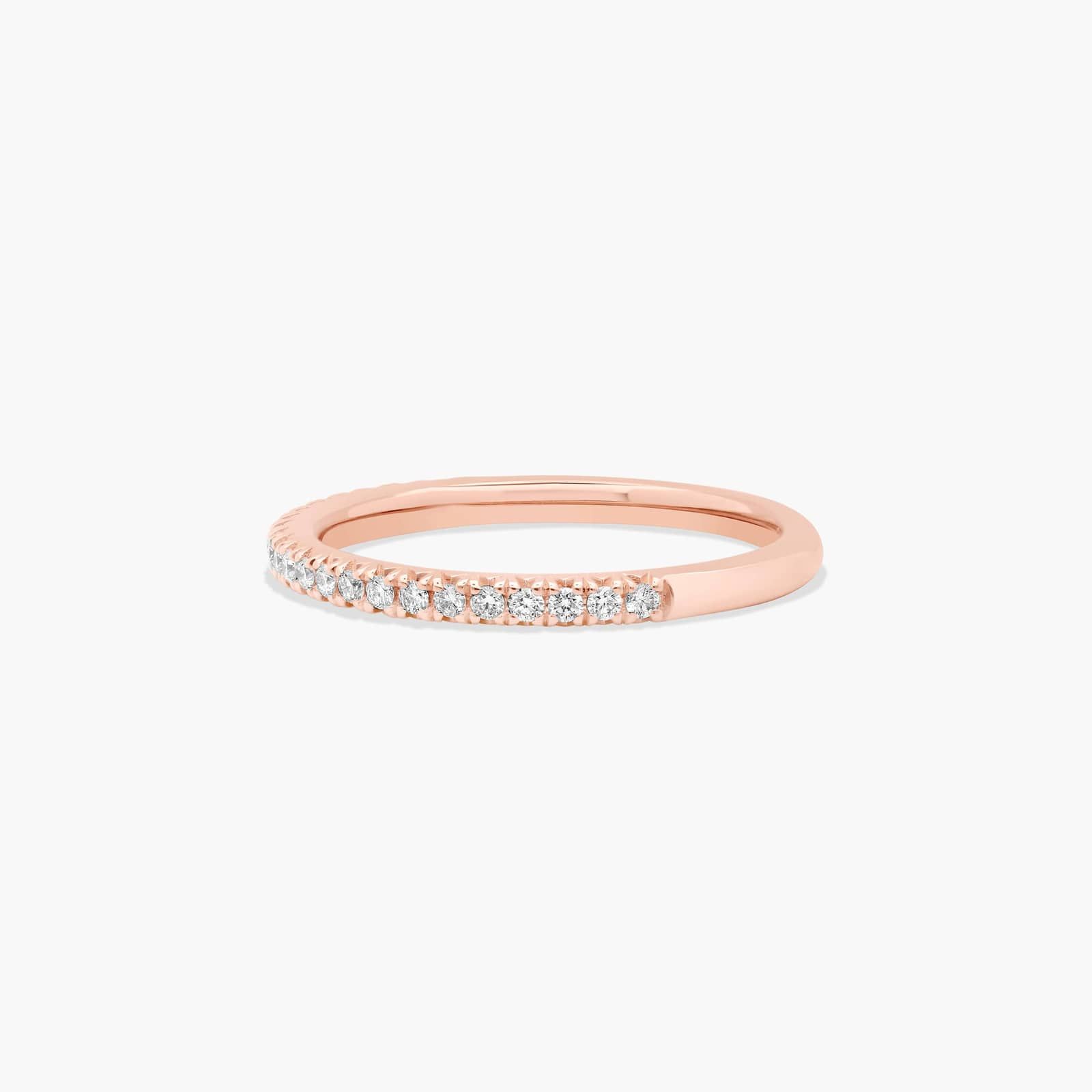 Flush Fit Pavé Lab-Grown Diamond Wedding Ring In 14K Rose Gold (1.50mm ...