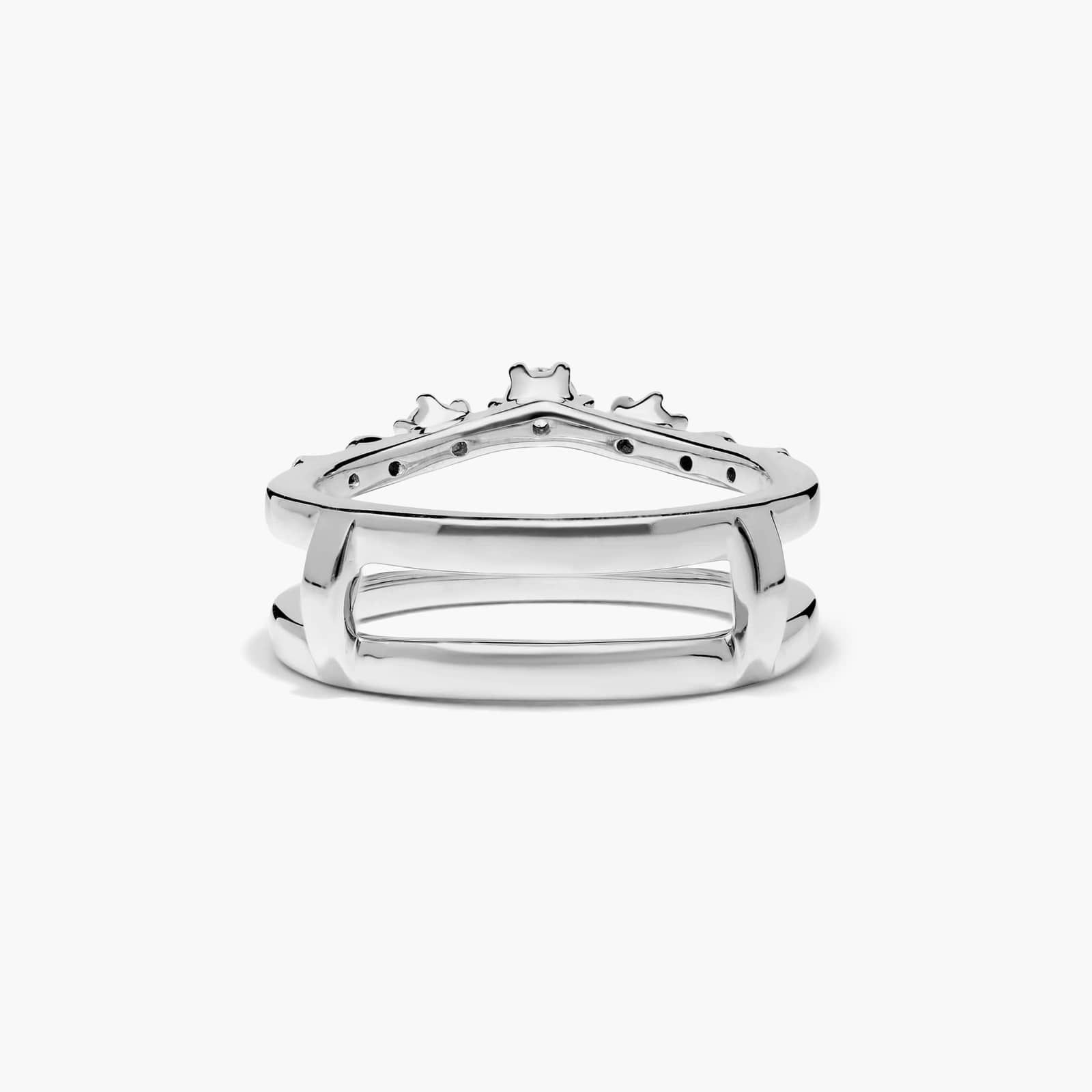 Prong Set Insert Wedding Ring With Round Diamonds In 18K White Gold (7 ...
