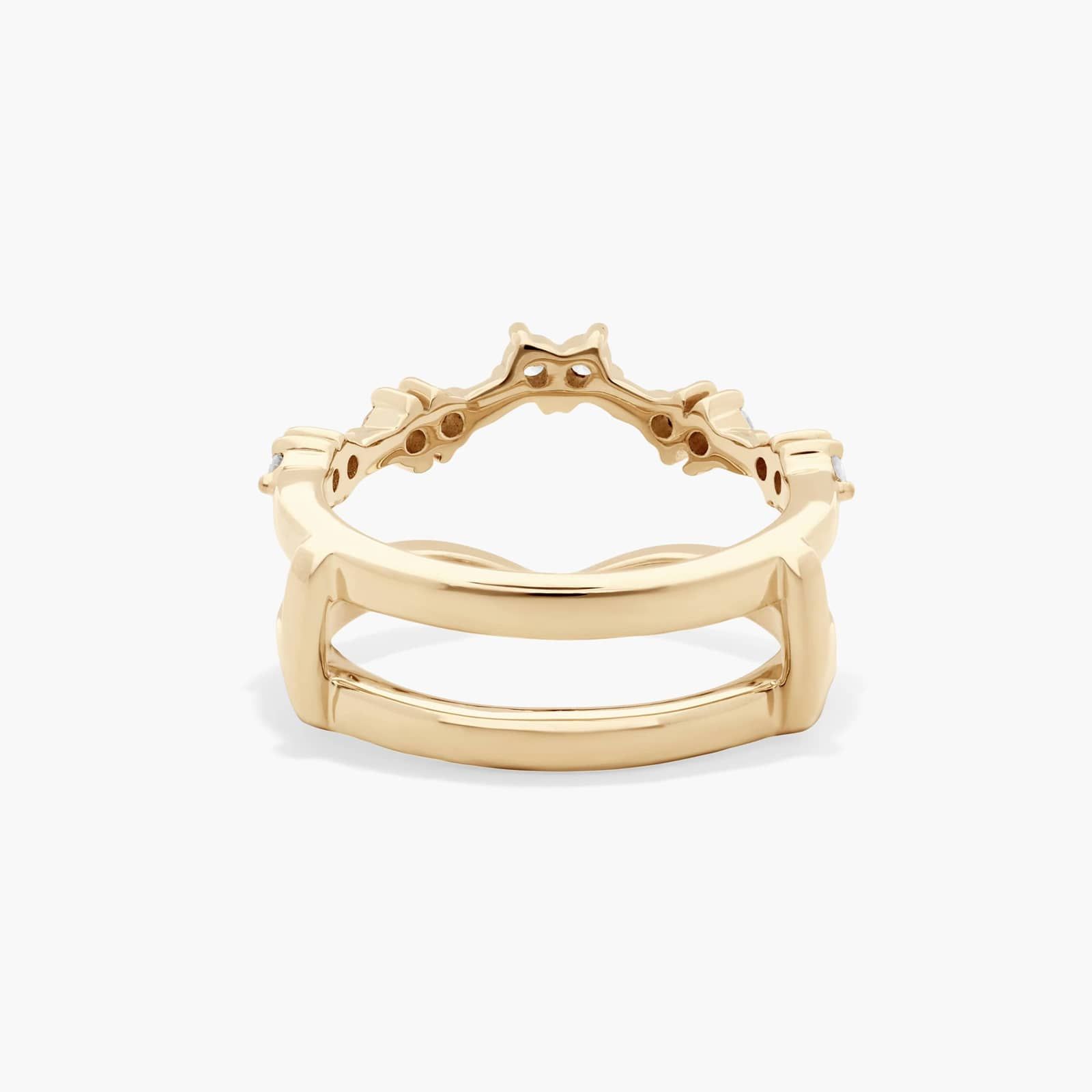 Prong Set Curved Insert Wedding Ring With Round Diamonds In 14K Yellow ...