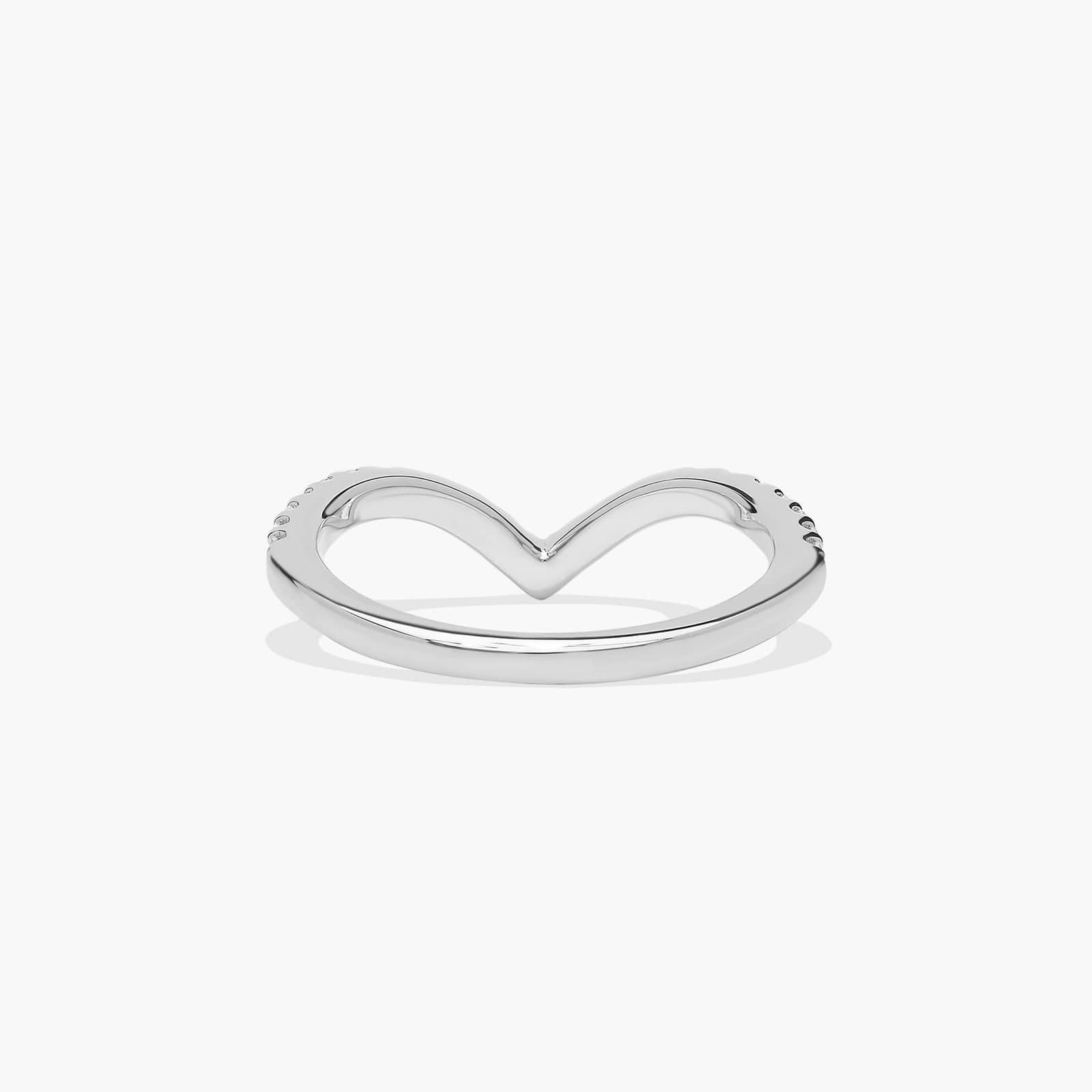V-Shaped Diamond Wedding Ring In Platinum (1.50mm)-16114p