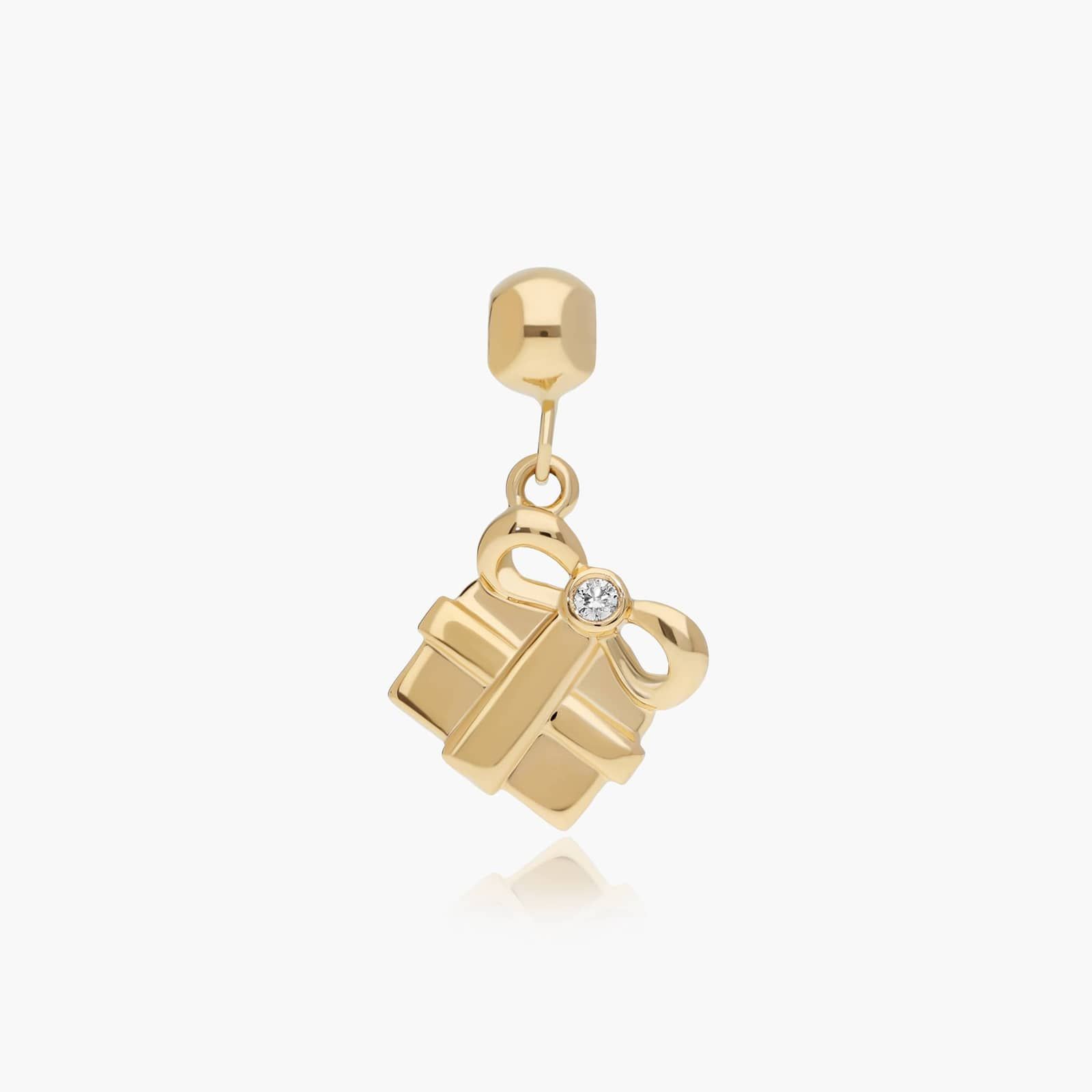Gift Box Charm In 14K Yellow Gold-42030y14l