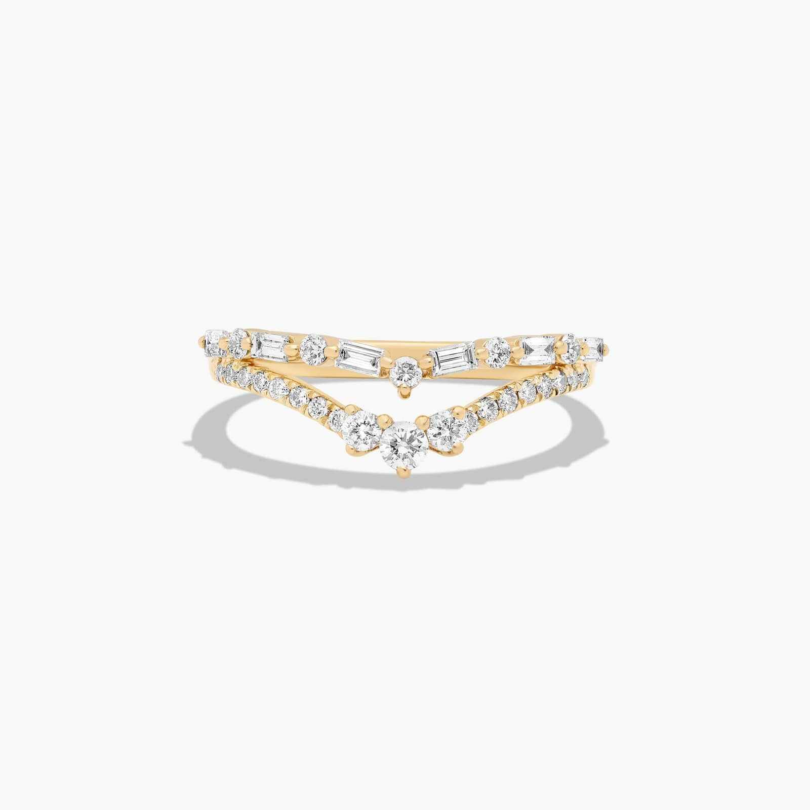 Dainty Diamonds Pavé Stack Ring In 14K Yellow Gold-81912y14