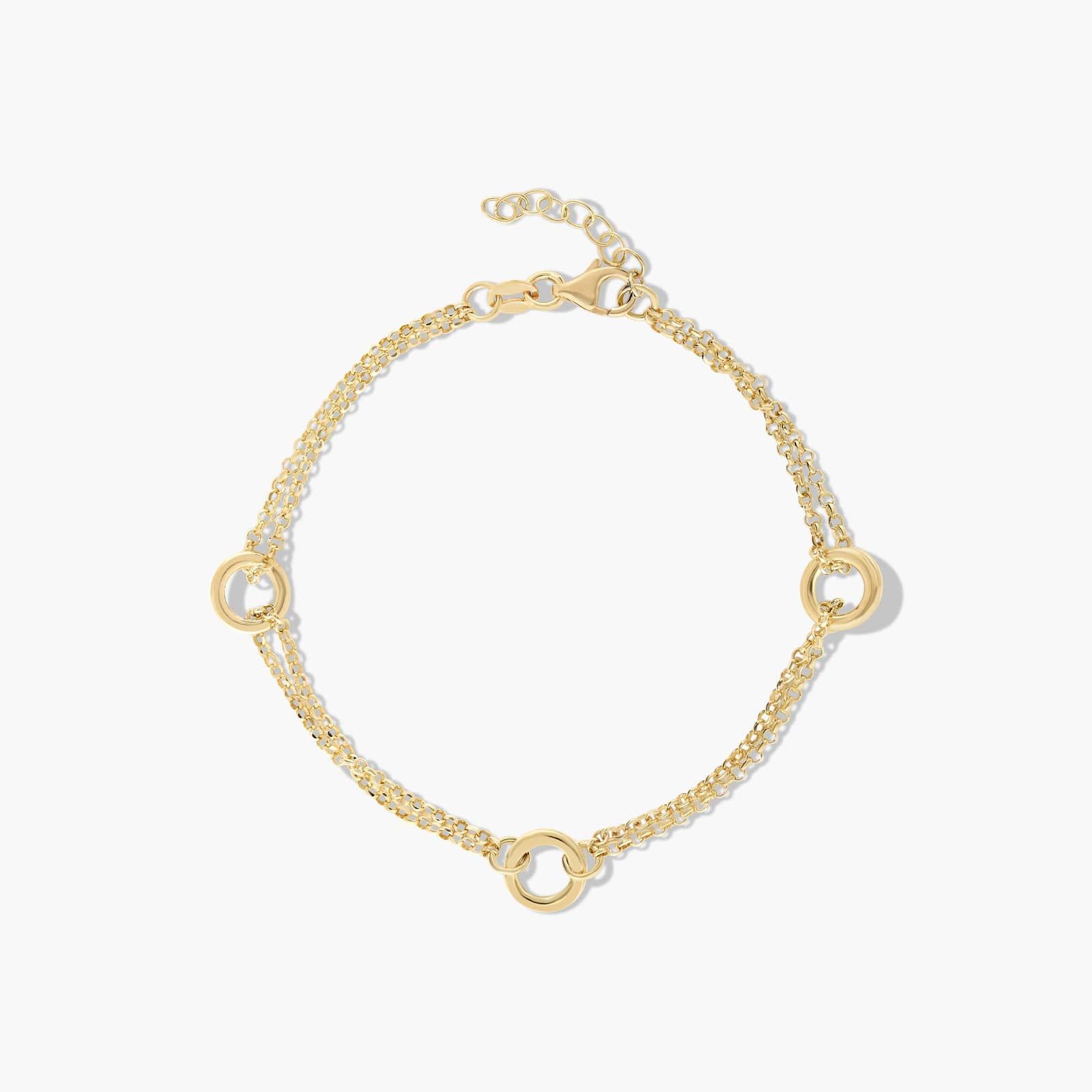 Golden Hour Two-Strand Circle Link Bracelet In 14K Yellow Gold-95397y14