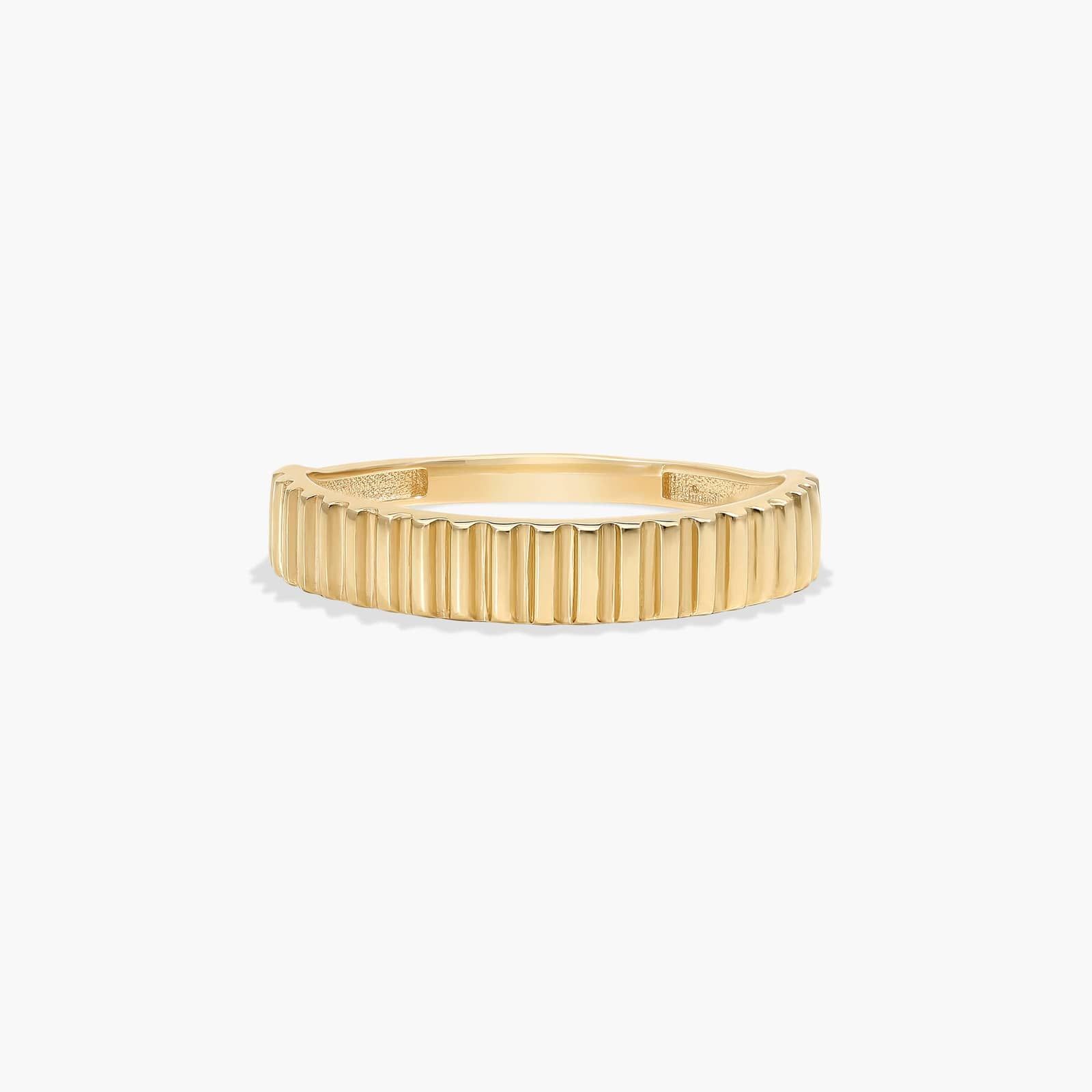 14K Yellow Gold Golden Hour Textured Ring-95425y14