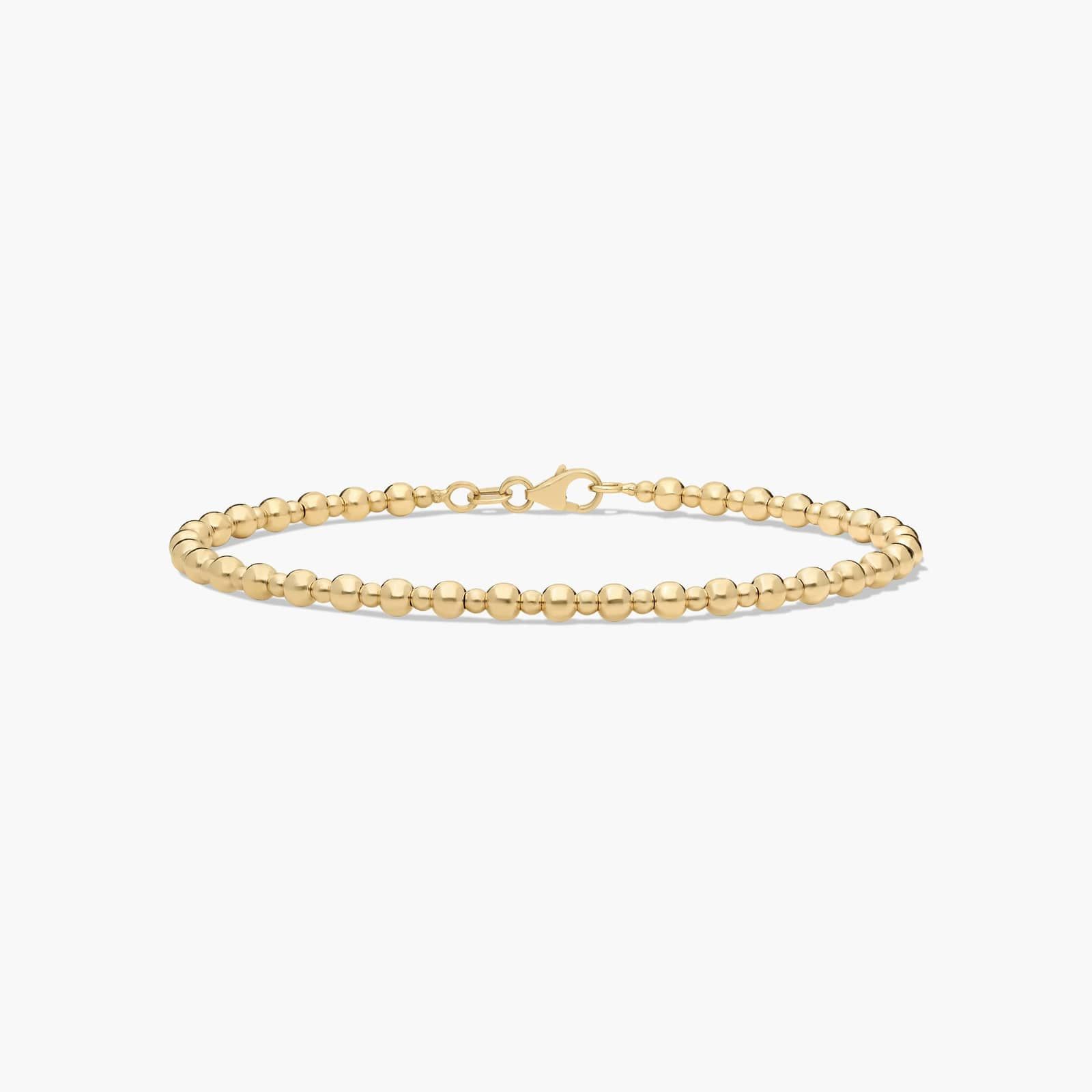 Polished Golden Hour Bead Bangle In 14K Yellow Gold-95434y14