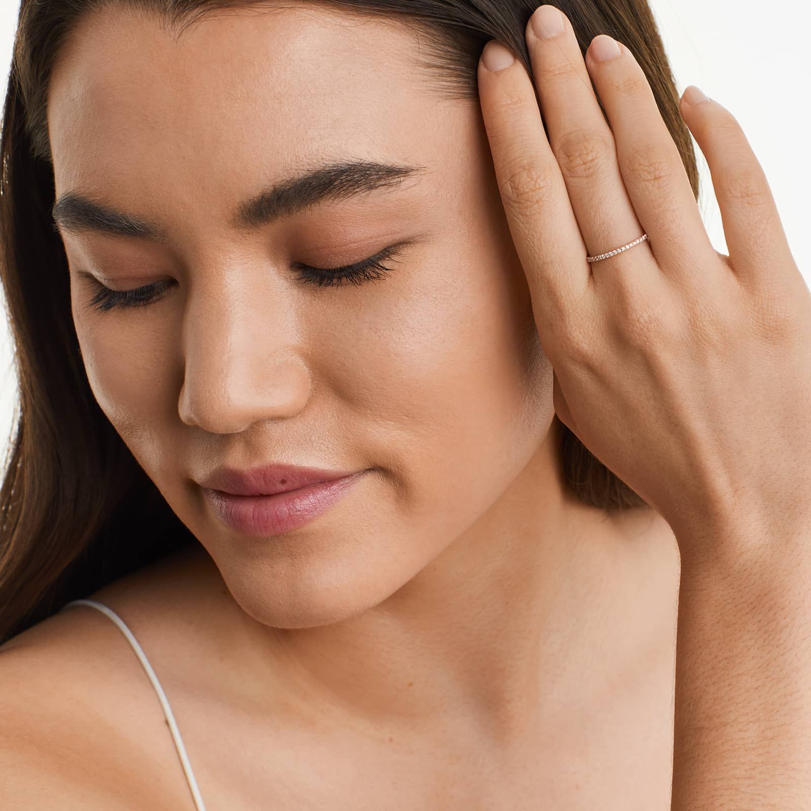 Single Row Ever After Diamond Ring In 14K Rose Gold-81126r14