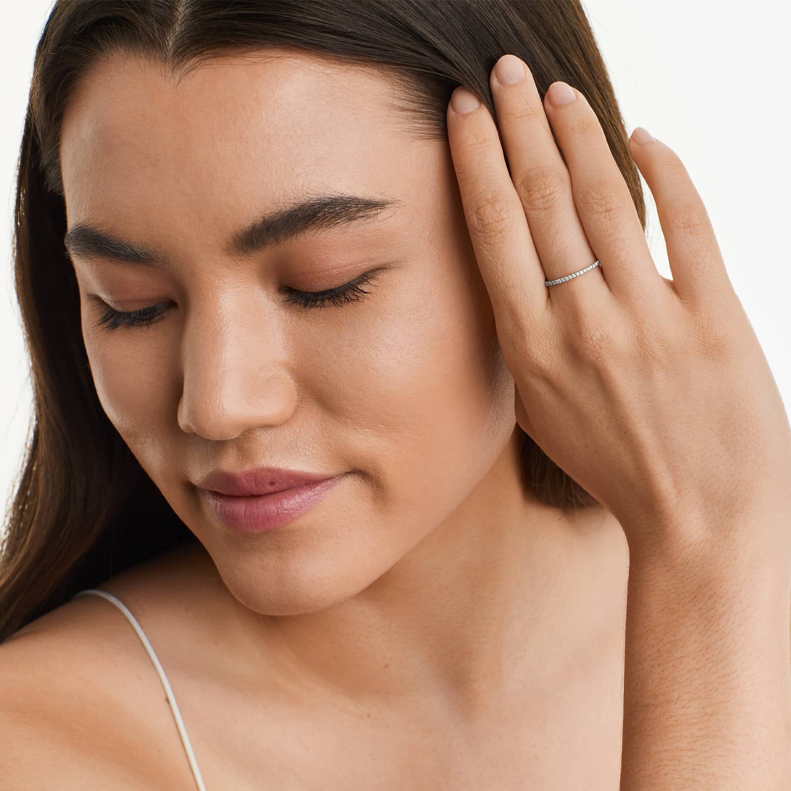 Single Row Ever After Diamond Ring In 14K White Gold-81126w14