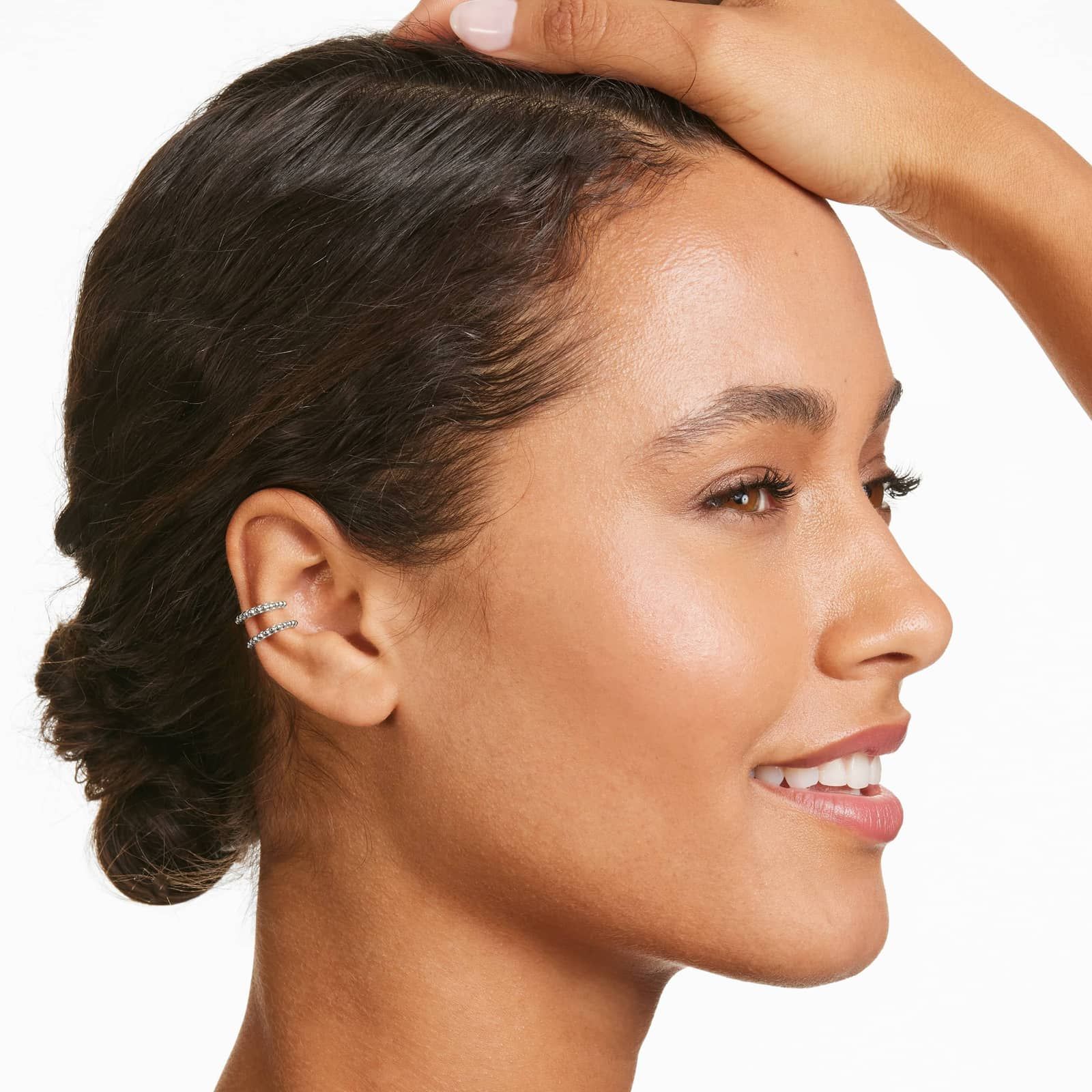 Beaded Ear Cuffs In 14K White Gold-95301w14