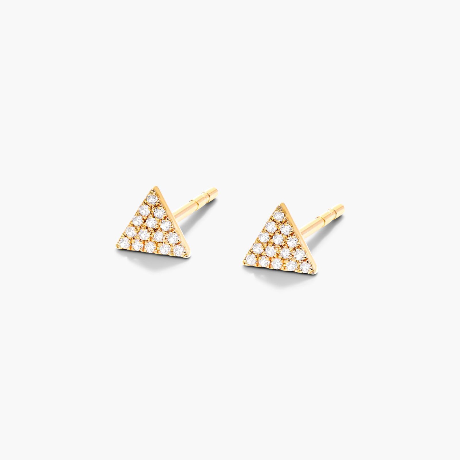 Triangle Diamond Earrings In 14K Yellow Gold-81201y14