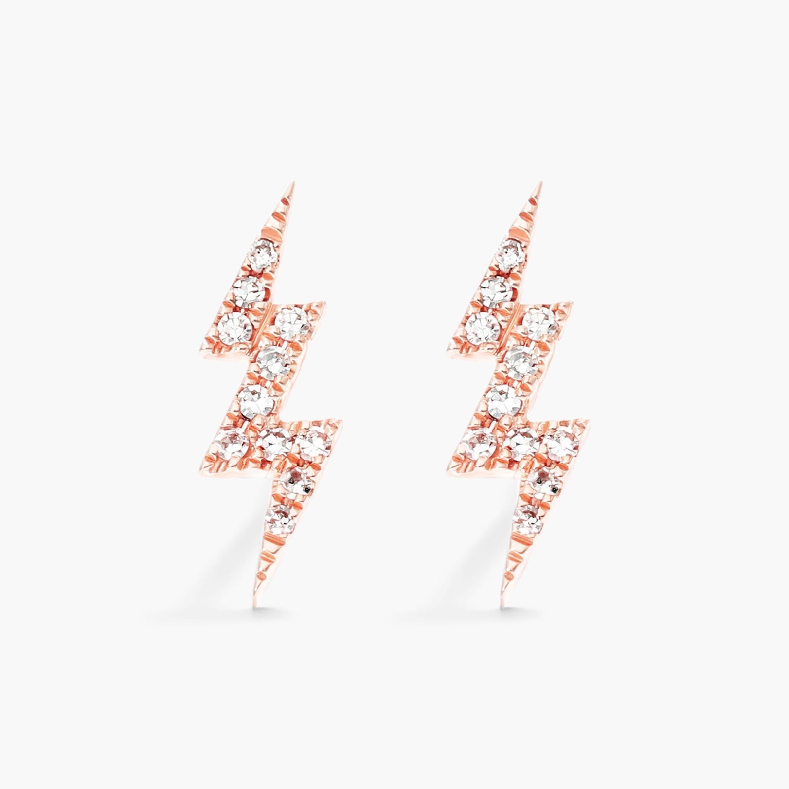 Lightning Bolt Diamond Earrings In 14K Rose Gold-81210r14