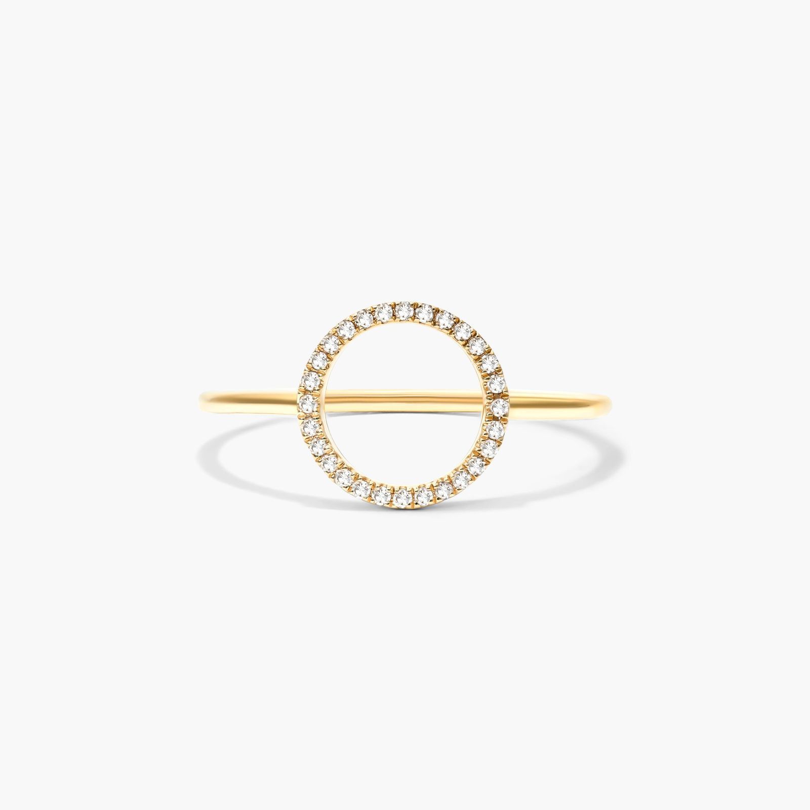 Open Circle Diamond Ring In 14K Yellow Gold-81212y14