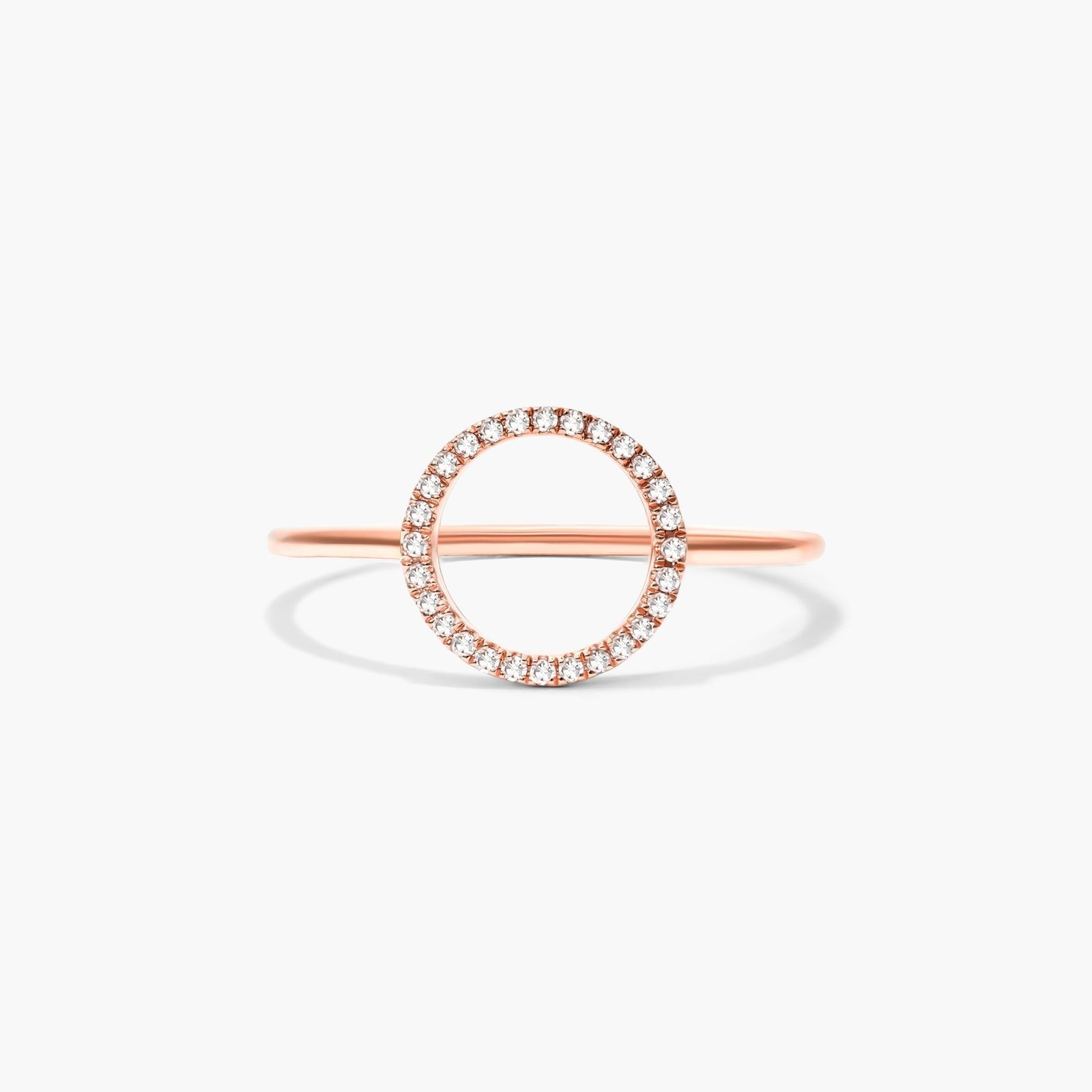 Open Circle Diamond Ring In 14K Rose Gold-81212r14