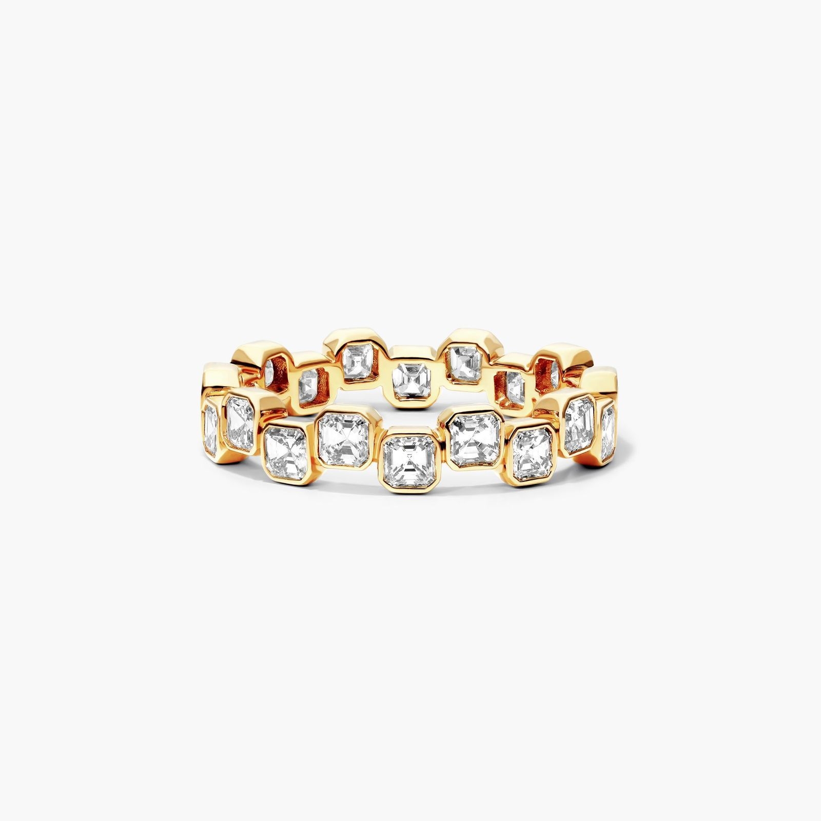 Crease Asscher Cut Diamond Ring In 14K Yellow Gold-81464y14
