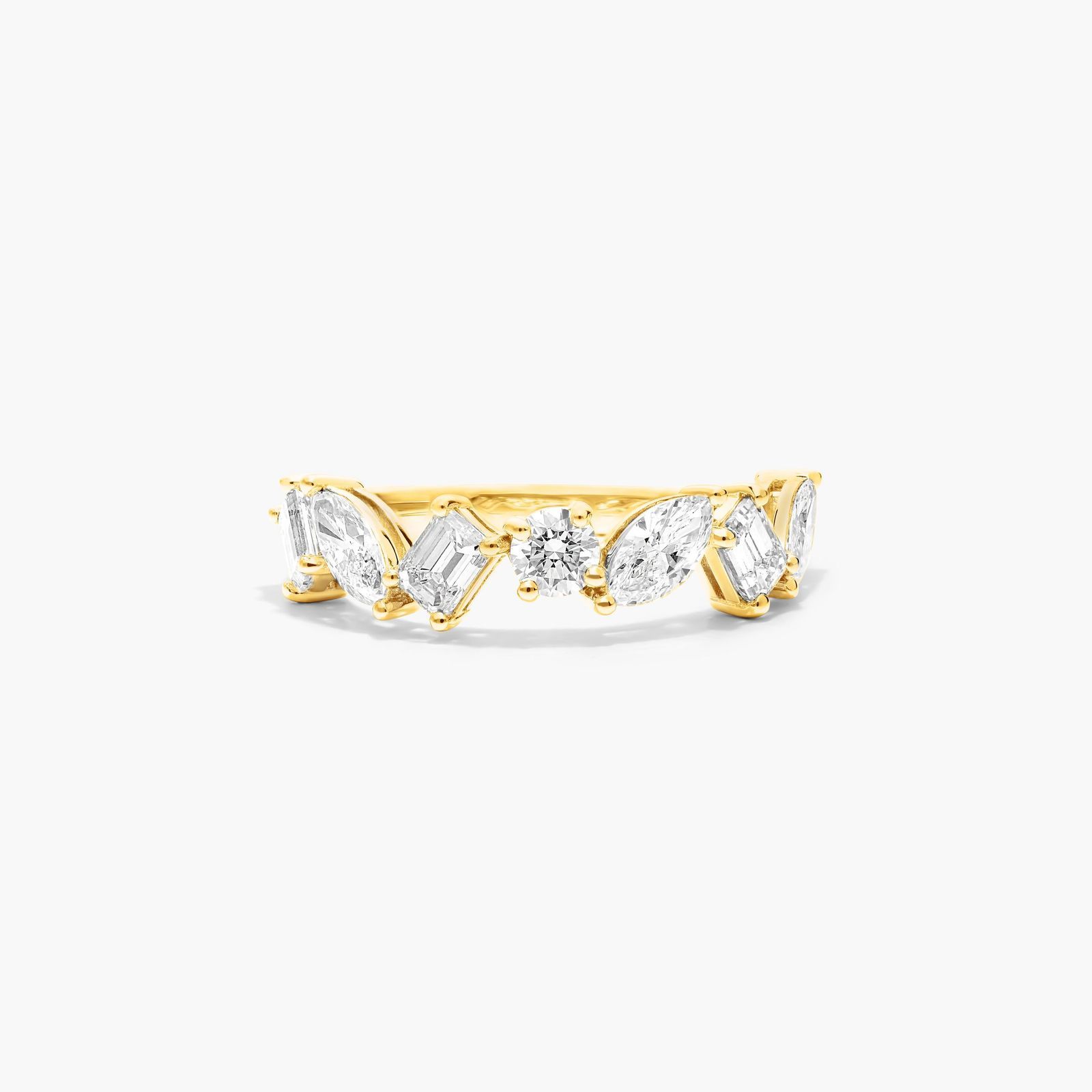 Fancy Mixed Diamond Ring In 14K Yellow Gold-81512y14