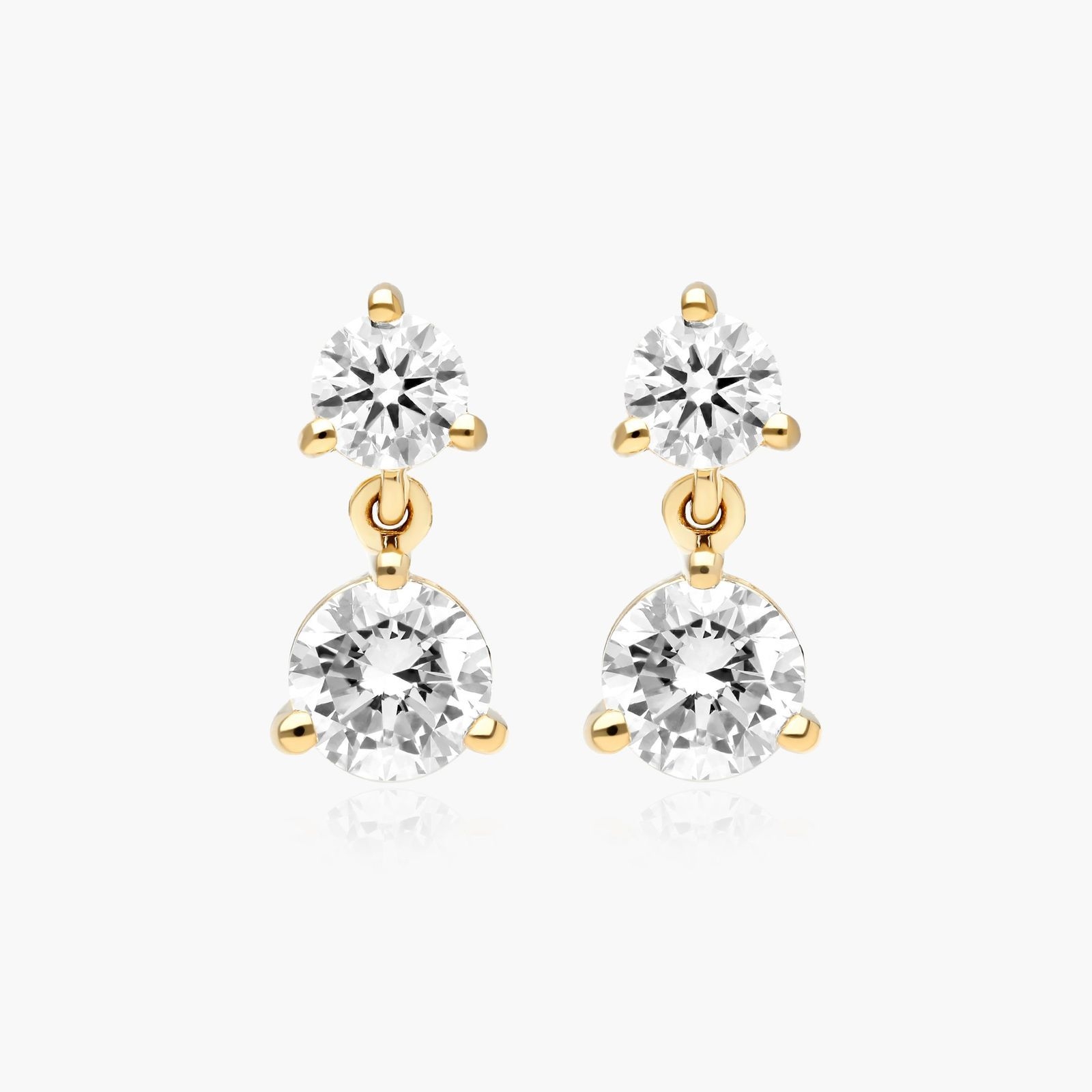 Drop Lab-Grown Diamond Stud Earrings In 14K Yellow Gold-81620y14l