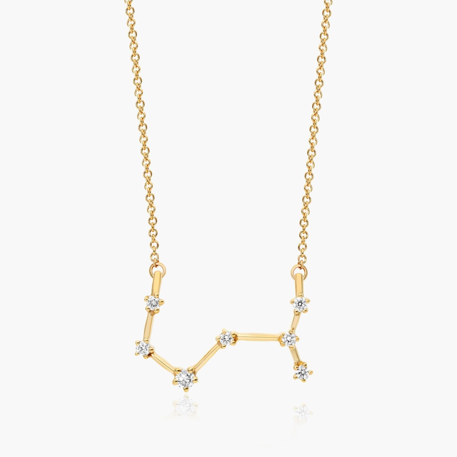 Lab-Grown Diamond Scorpio Constellation Necklace In 14K Yellow Gold ...