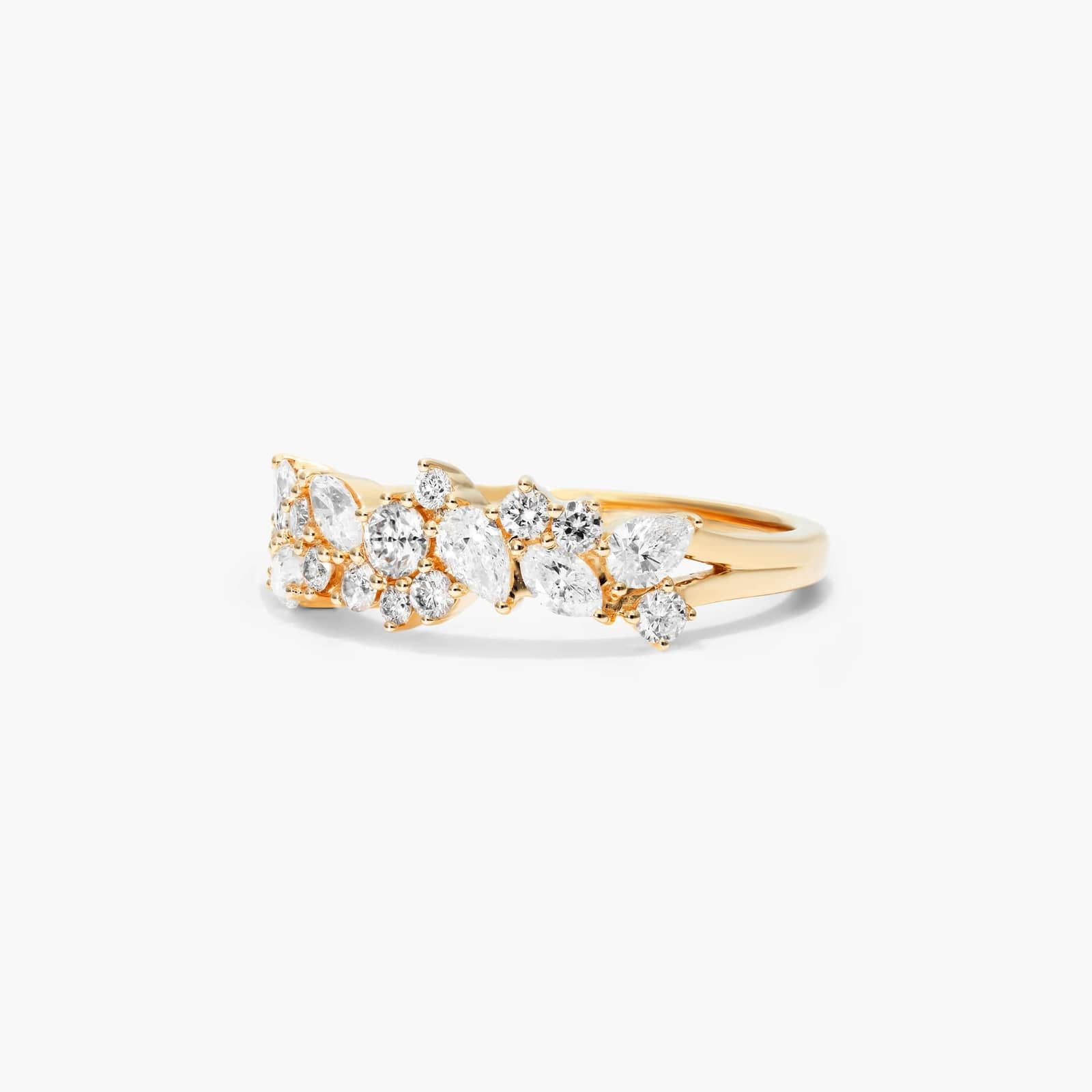 Whimsical Scatter Diamond Ring In 14K Yellow Gold-81672y14