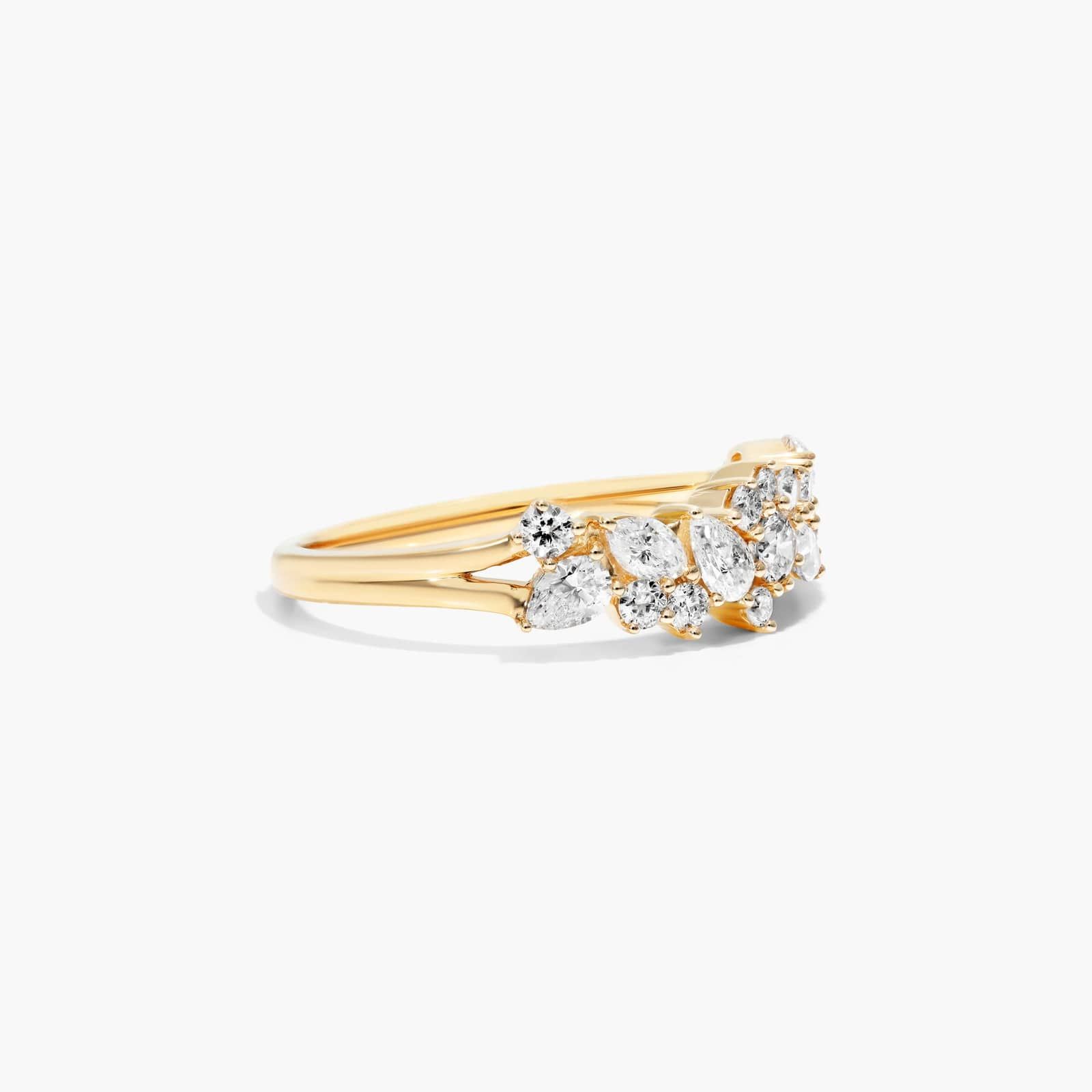 Whimsical Scatter Diamond Ring In 14K Yellow Gold-81672y14