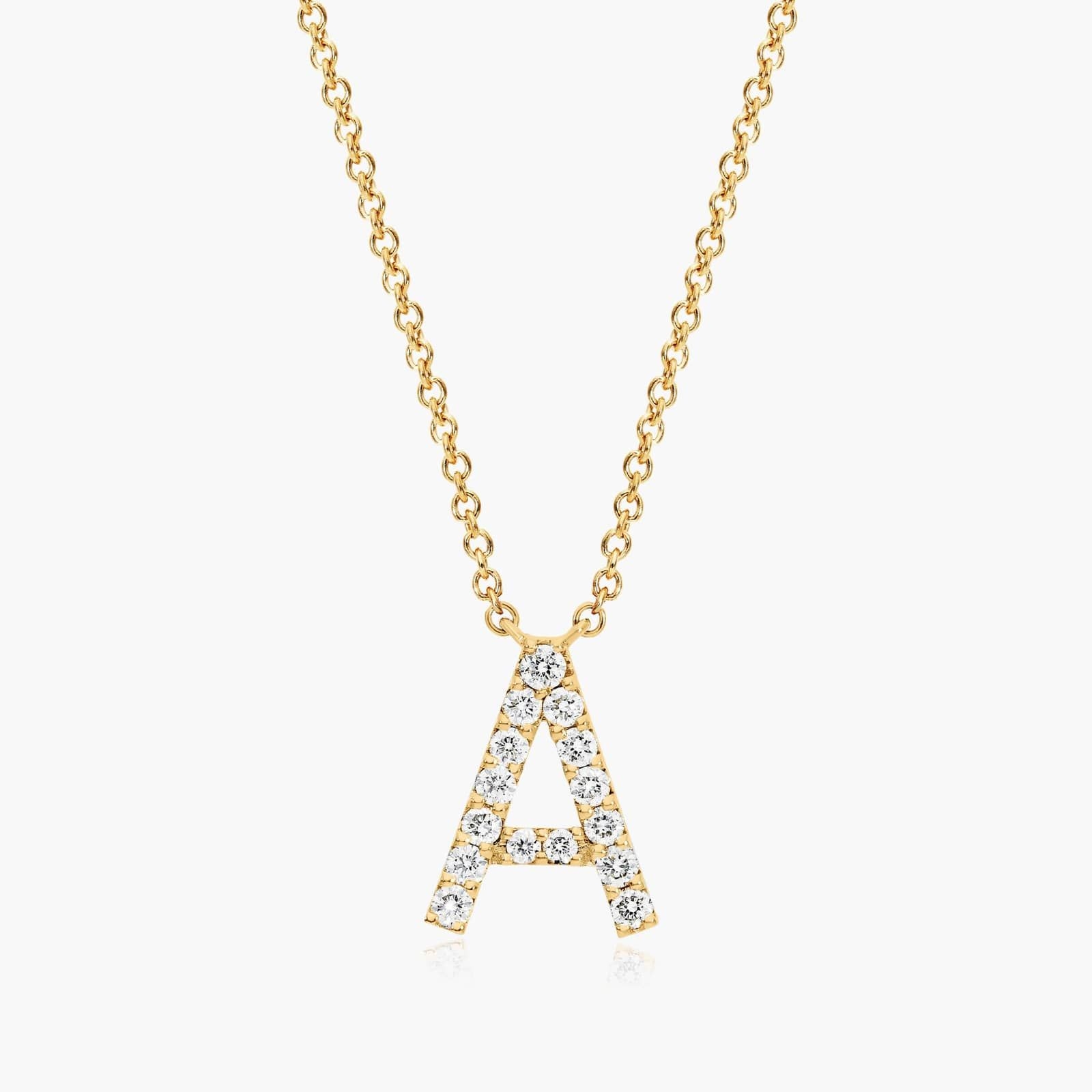 A Initial Lab-Grown Diamond Necklace In 14K Yellow Gold-8169370y14l