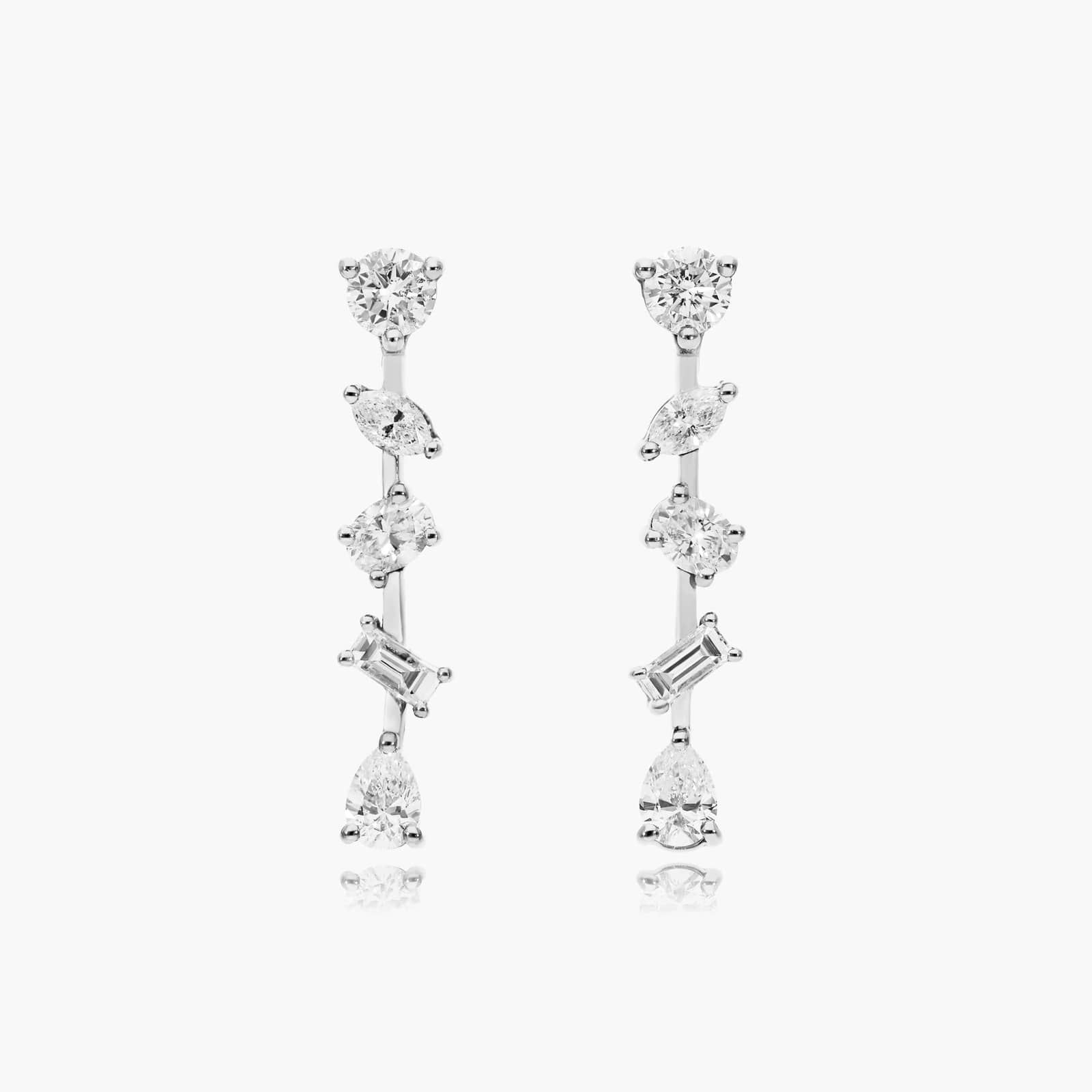 Fancy Diamond Drift Drop Earrings In 14K White Gold-81695w14