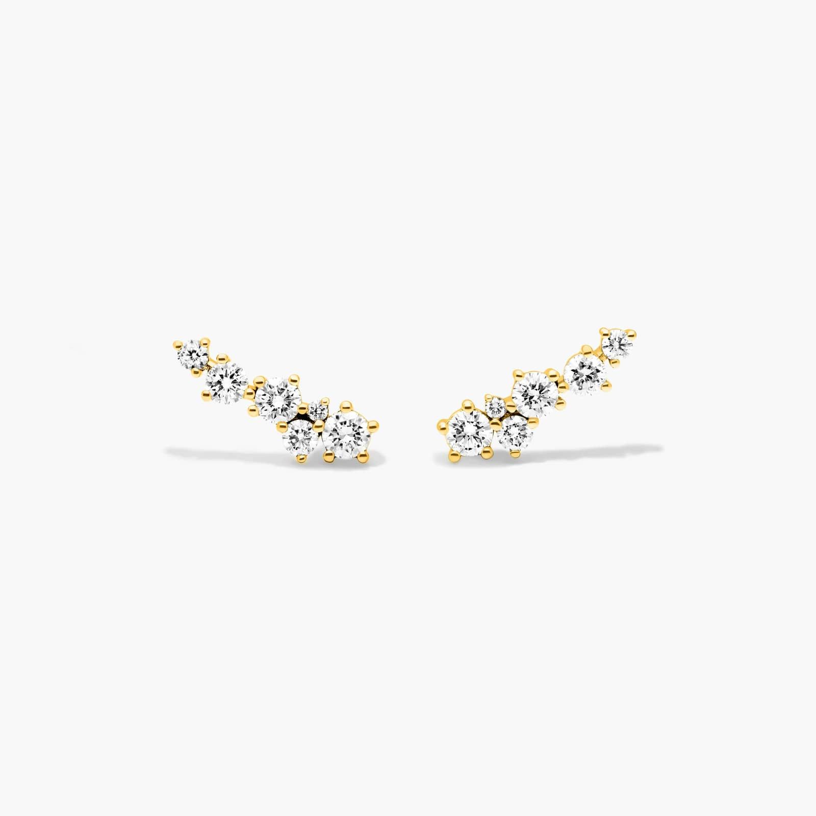Cosmos Lab-Grown Diamond Climber Earrings In 14K Yellow Gold-81715y14l