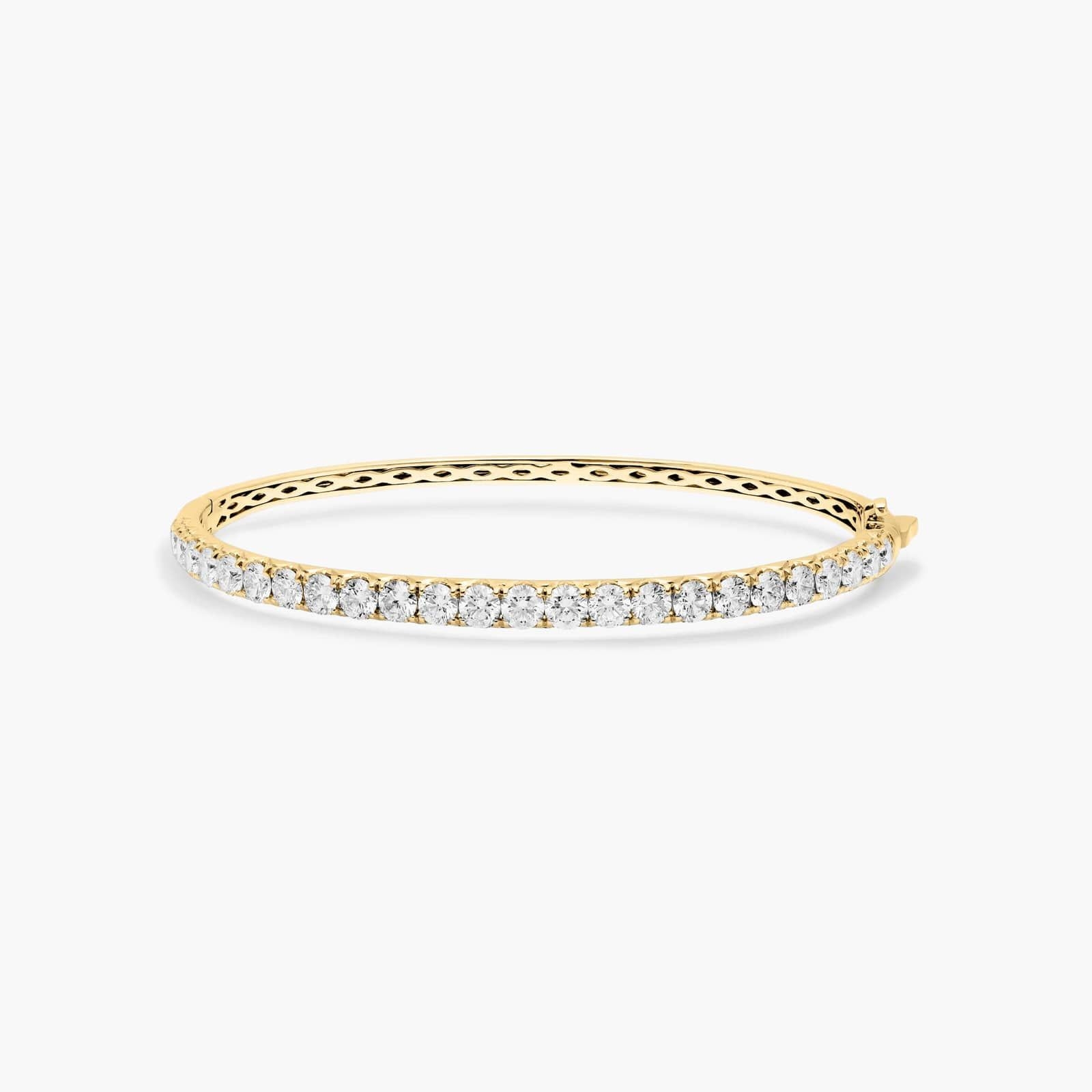 14K Yellow Gold Classic Lab-Grown Diamond Bangle (3.00 - F-G / VS1-VS2 ...