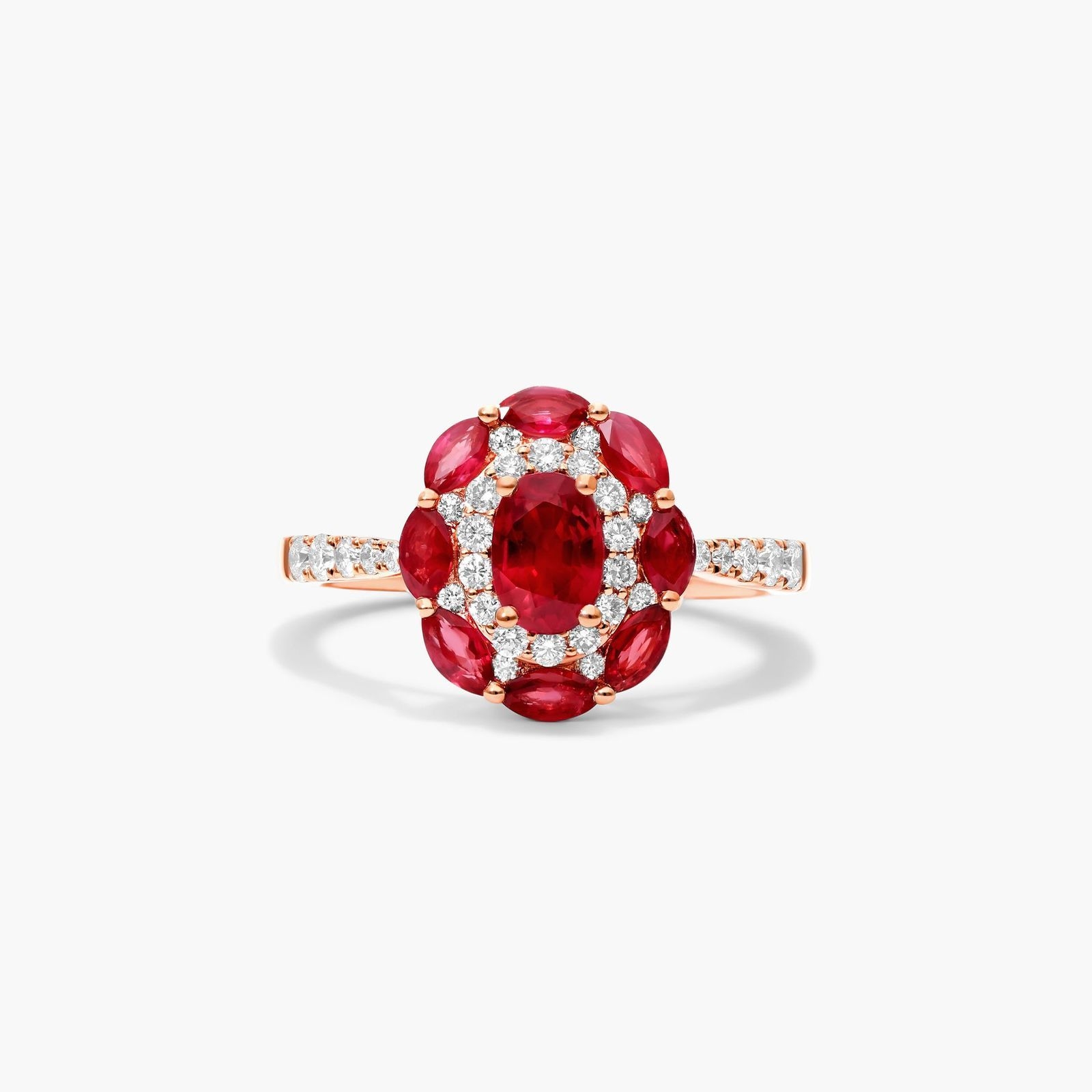 Imperial Ruby And Diamond Ring In 14K Rose Gold-8330707r14