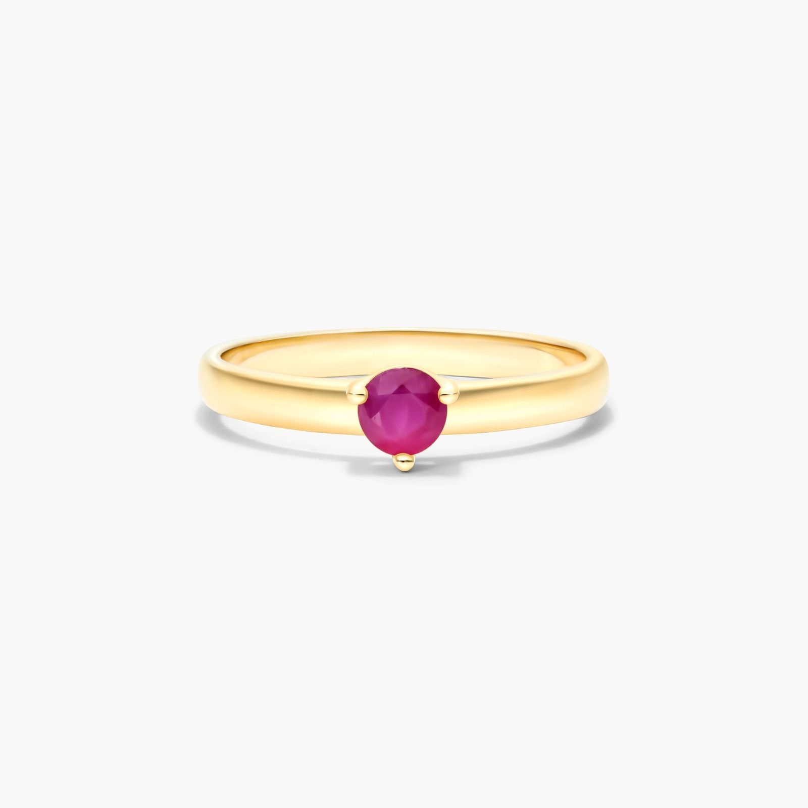 Ruby Solitaire Birthstone Ring In 14K Yellow Gold-8342007y14