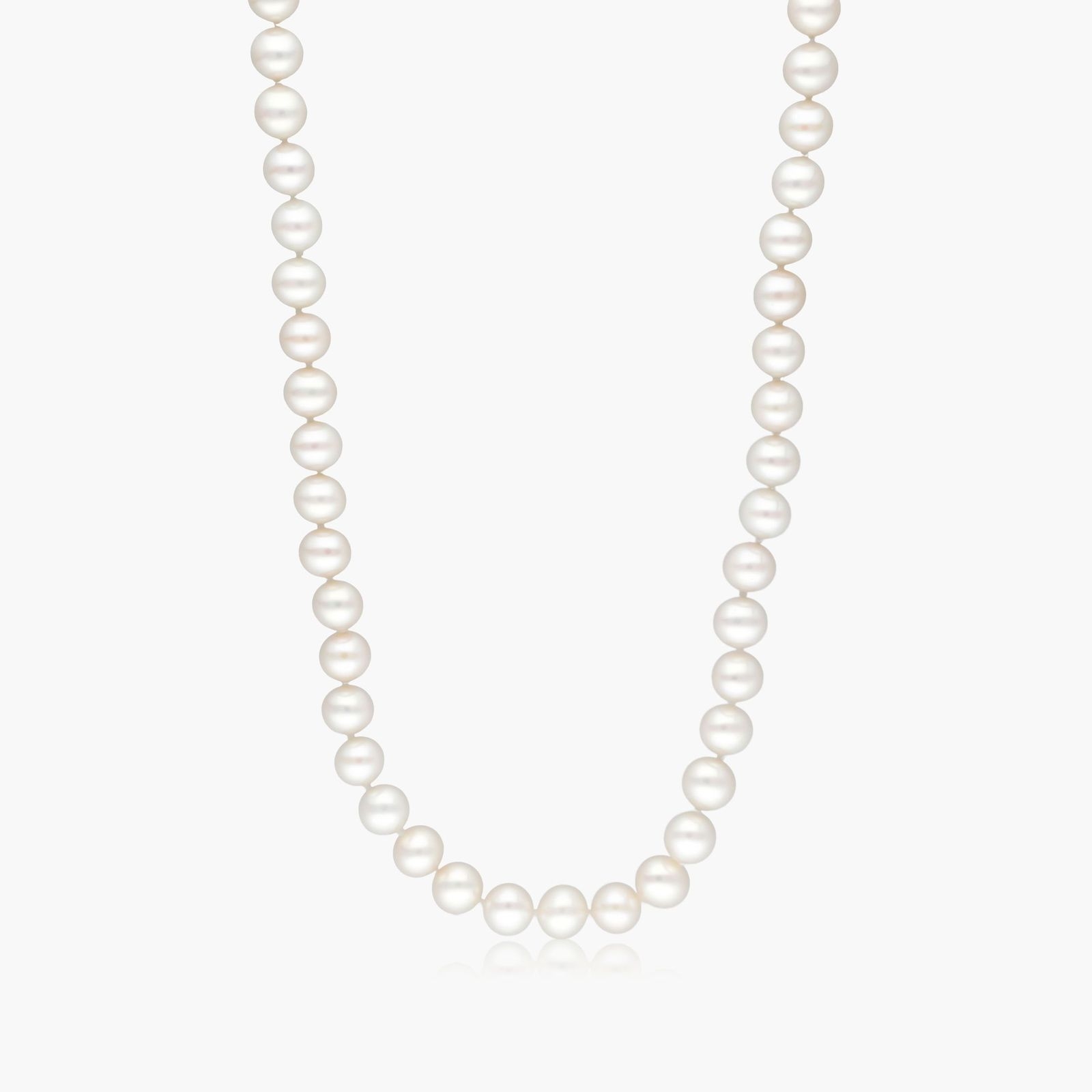 14K Yellow Gold Freshwater Cultured Pearl Fish Clasp 18" Necklace (7.0 ...