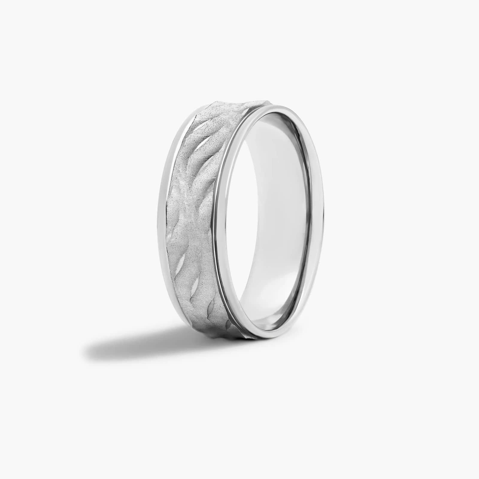 Wave Design Men's Wedding Band In Platinum (7.00mm)-91075p