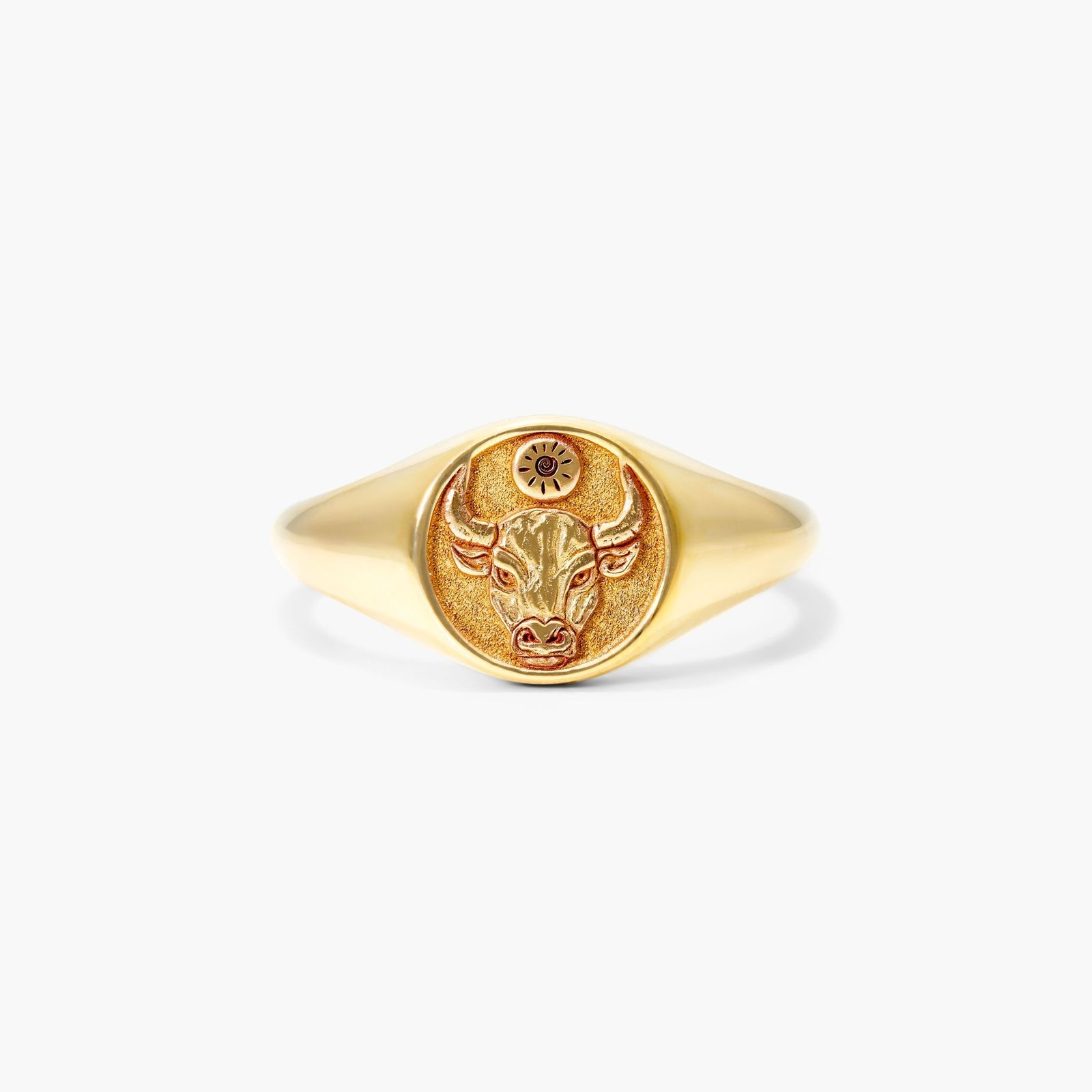 Taurus Zodiac Signet Ring In 14K Yellow Gold-95110y14