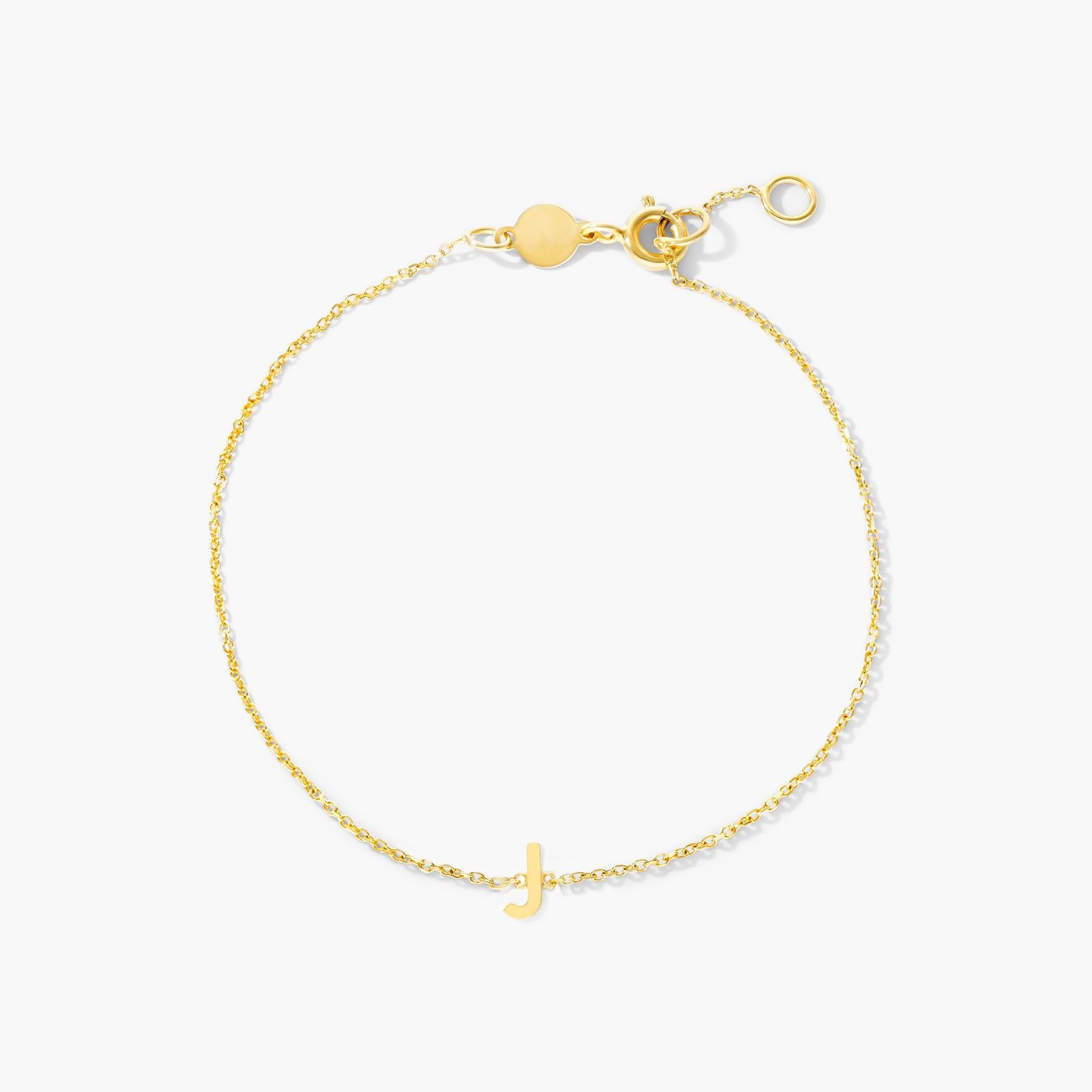 Mini Initial J Bracelet In 14K Yellow Gold-9519979y14