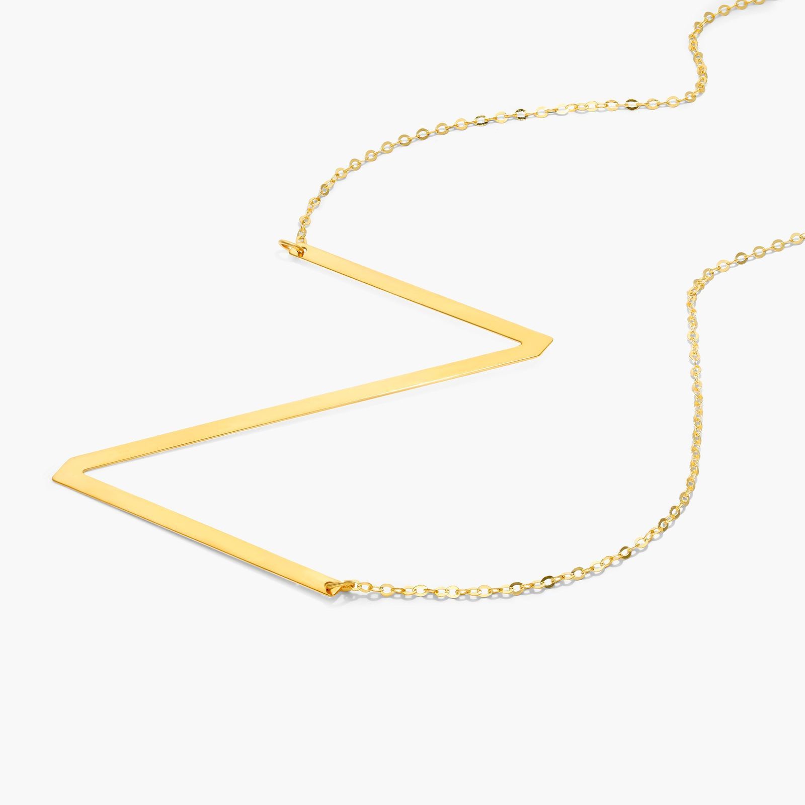 14K Yellow Gold Large Initial Z Necklace-9520095y14