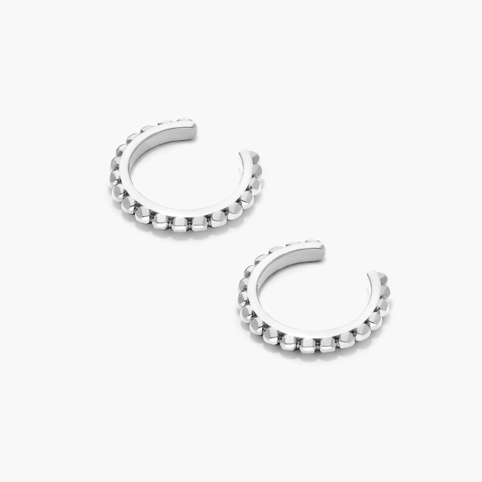 Beaded Ear Cuffs In 14K White Gold-95301w14