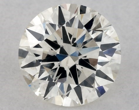 GIA 0.38 Carat J-I1 Very Good Cut Round Diamond Knife Edge Six Prong ...